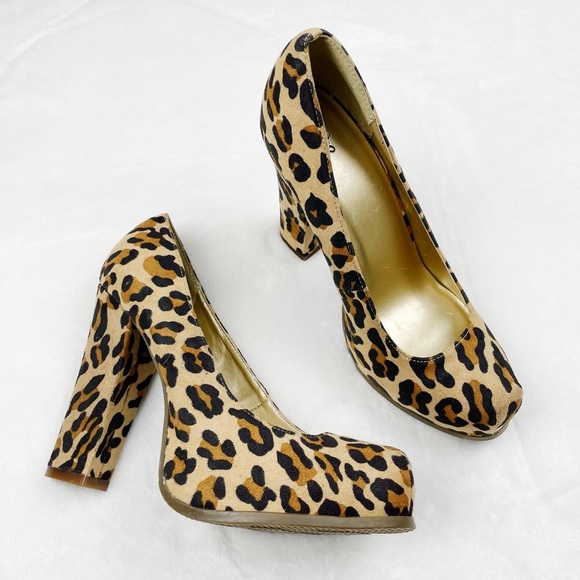 Vintage | Shoes | Vintage Mob Wife Core Y2k Leopard Print Block Heels ...